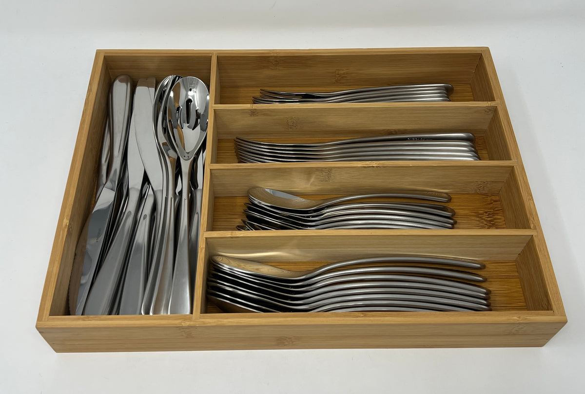 Oneida Cape 51 Piece Service for 8 PLUS Wooden Caddy 18/10 Stainless ...